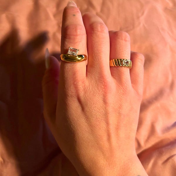 Gold Bamboo Ring, Pave Rings, Unique Ring, Stackable Ring Gold, Gold ...