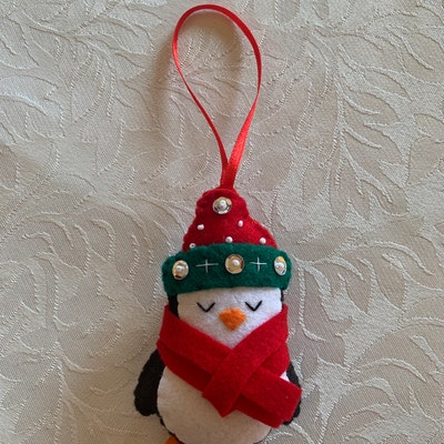 Penguin, Christmas Decorations, Felt Christmas Ornament, Felt Penguin ...