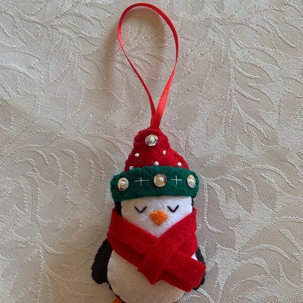 Penguin, Christmas Decorations, Felt Christmas Ornament, Felt Penguin ...