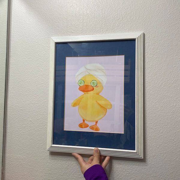 Downloadable SET of 2 Self Care + Brush Teeth Ducky Wall Art in BLUE ...