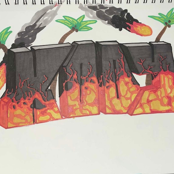 Custom Graffiti Piece Sketch 9x12 - Etsy