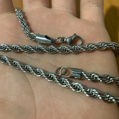 Cuban Titanium Thick Chain Necklace Men's Silver Choker Thick 9mm/11mm ...