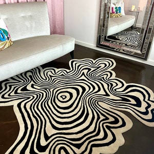 Paint Splatter Purple & Multi, Irregular Shaped Hand-tufted Wool ...