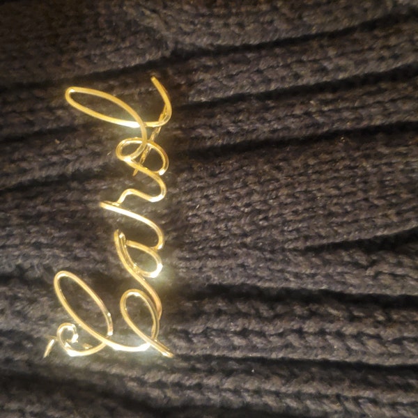 Wire Name Pin • 14K Rose Gold Fill Name Jewelry • Personalized Name Pin ...