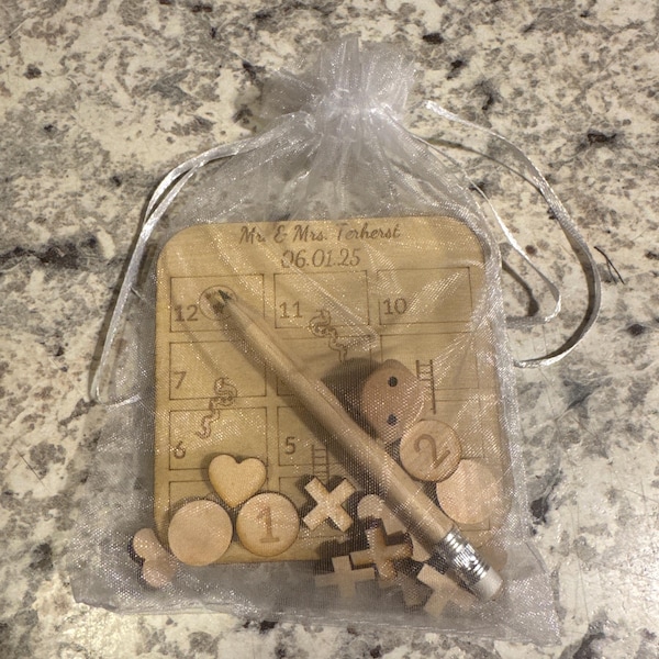 Wedding Favour Games - Tic Tac Toe, Snakes & Ladders, Wordsearch ...