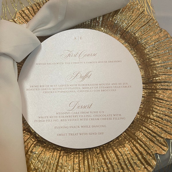 Deckle Edge Menu Reception Menu Dinner Menu Table Menus Style 211 - Etsy