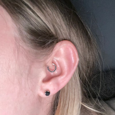 Titanium Conch Ring With One Side Swarovski Jewelled Cz Micro Barbell ...