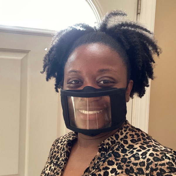 Anti-fog Clear Window Face Mask - Adult Black - Etsy