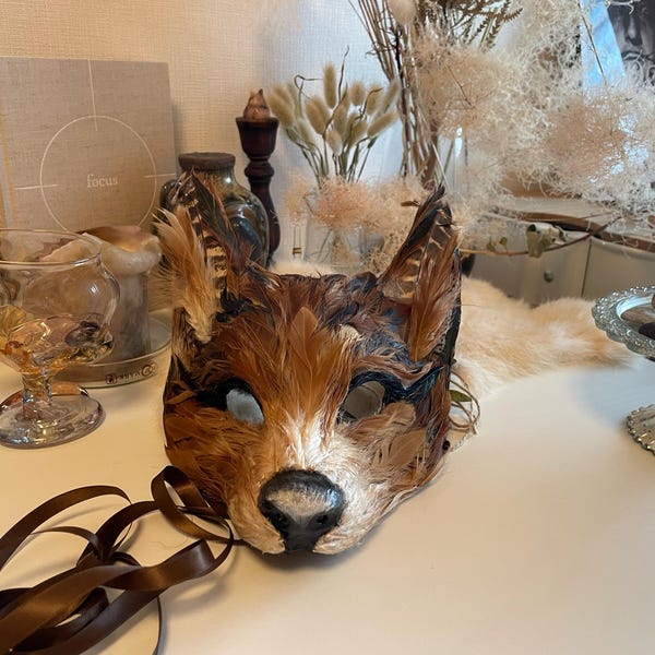 Luxury Red Fox Mask, Unisex Adult Fox Mask, Woodland Animals, Festival ...