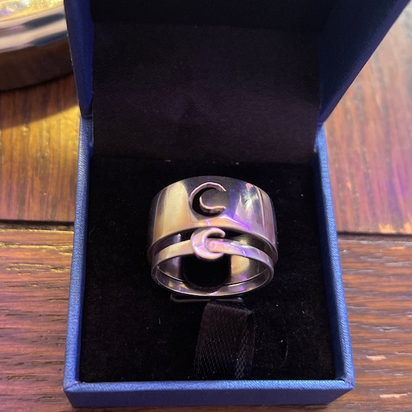 Moon Couple Set Promise Ring - Moon Jewelry, Celestial Ring ...