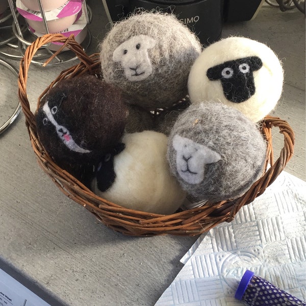 Wool Dryer Balls, Pack of 3 Suffolk Sheep Felted Laundry Balls ...