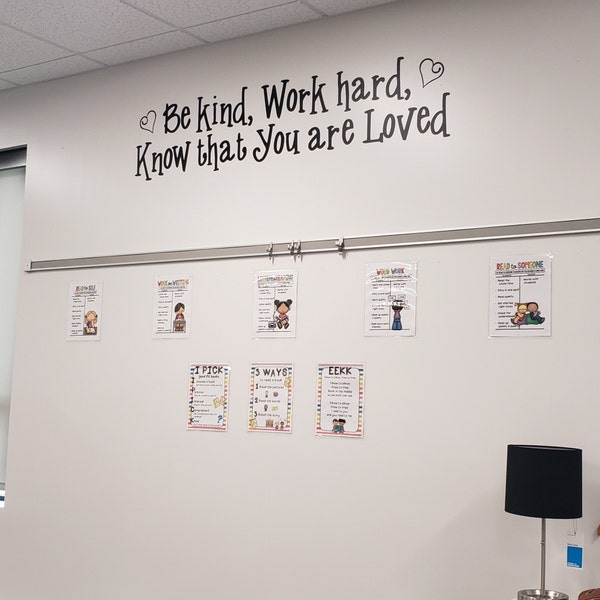 Be Kind, Work Hard, Know That You Are Loved, Inspirational Quote ...