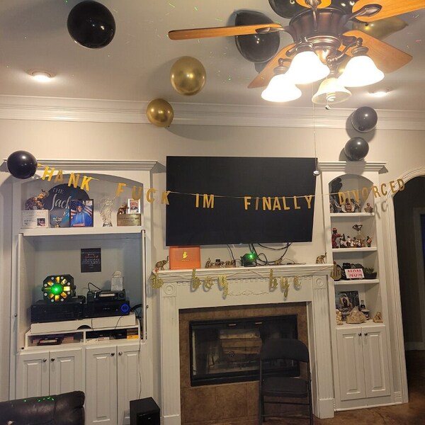 Thank Fuck I'm Finally Divorced ROSE GOLD or GOLD Divorce Party Banner ...