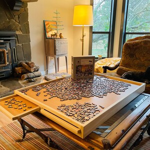 Jigsaw Puzzle Board 30 X 40 With Lazy Susan Turntable - Etsy