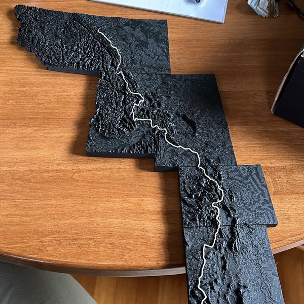 Four Pass Loop 3D Topographic Trail Map Wall Art - Etsy