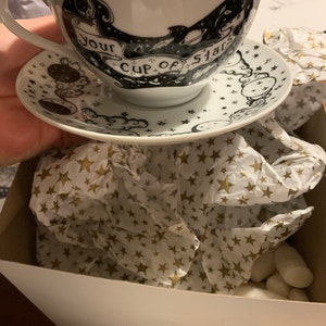 Large 14oz Cup of Stars Porcelain Tea Cup and Saucer - Etsy