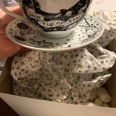 Large 14oz Cup of Stars Porcelain Tea Cup and Saucer - Etsy