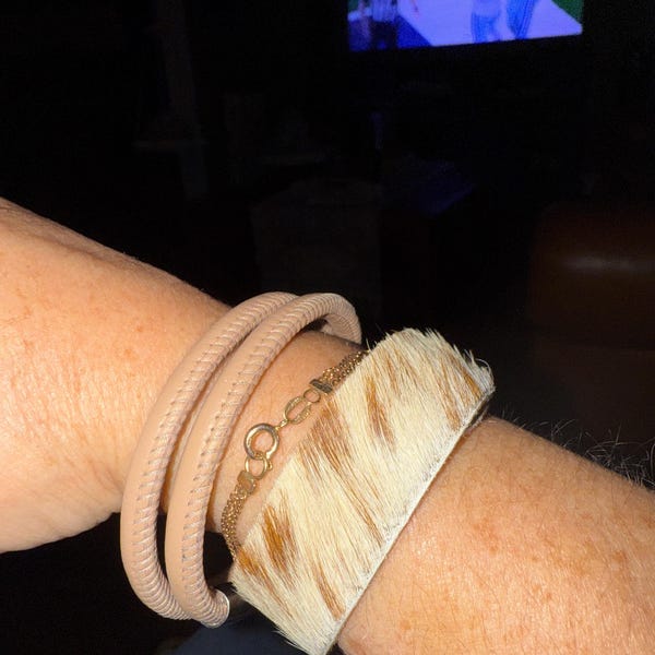 COWHIDE CUFF BRACELET | Hair-on Leather Western Bracelet | Real Cow ...