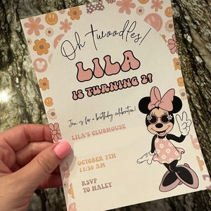 Oh Twoodles Mouse Birthday Girl Birthday Invite Printable 2nd Birthday ...