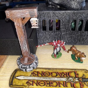 Wooden Lamp Post / Lantern Post on Stone Base for Dungeons and Dragons ...