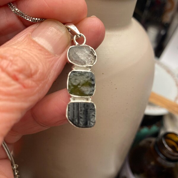 Moldavite Stone Pendant, Large Moldavite Crystal, Authentic Moldavite ...