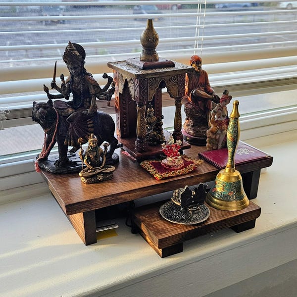 Buddhist Pine Mini Altar - Light Walnut, Chocolate & Gunstock Stain ...