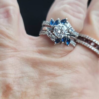 Sapphire Diamond Enhancer Ring Guard Wraps for Ring Enhancer Wrap Ring ...