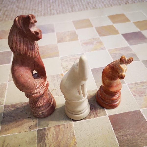 Animal Chess Set (14 Inch) With Banana Fibre Pieces Box African Hand ...