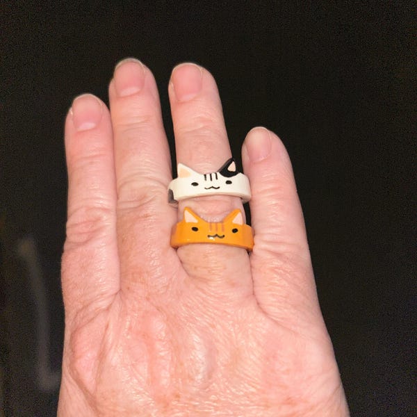 HANDMADE Cat Rings, Kitten Rings, Clay Rings, Cat, Animals, Cute, Cat Jewelry, Cat Lover Gifts ...