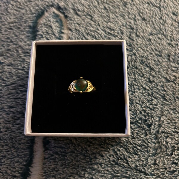 14K Gold Mood Ring, Dainty Ring for Women, Feeling Stone Ring, Colorful ...