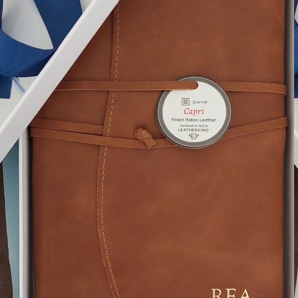 Capri A5 Handmade Italian Leather Refillable Journal: Tan Travel Diary ...