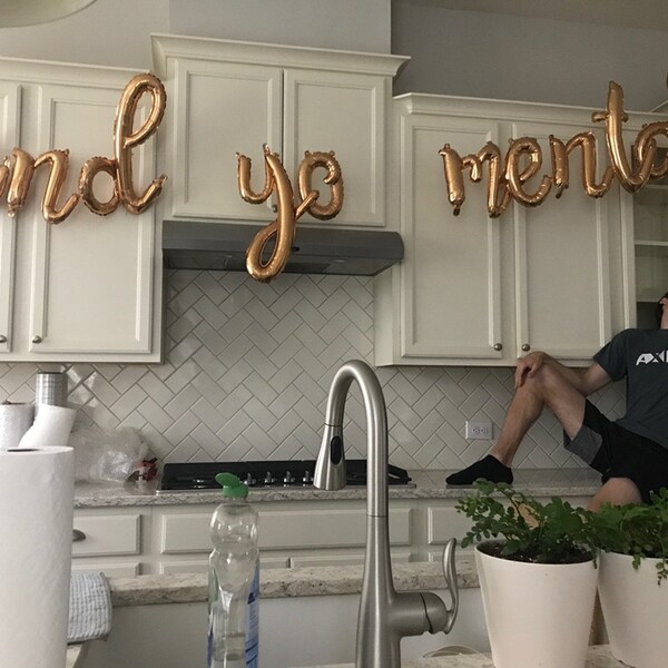 Custom Script Balloon Banner | Foil Letter Balloon Garland, Party Decor ...