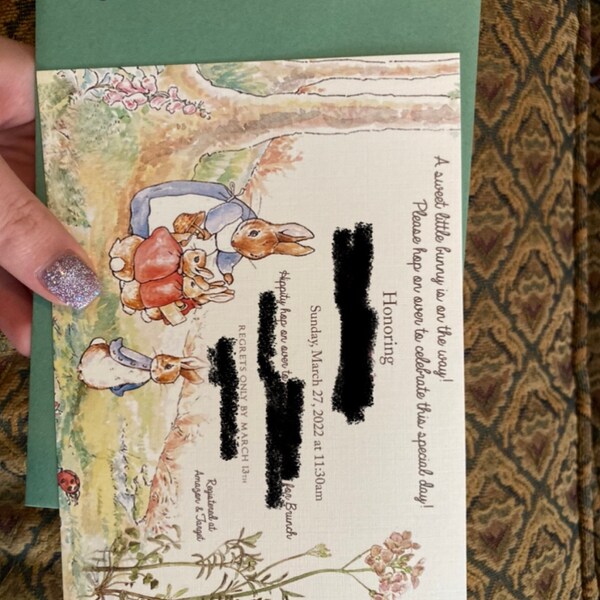 Peter Rabbit Baby Shower Invitation - Peter Rabbit Invitation - Peter ...