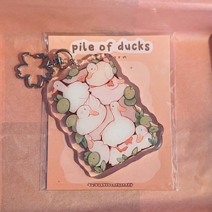 Pile of Ducks Keycharm Glitter Key Charm Key Accessories Charm Keychain ...