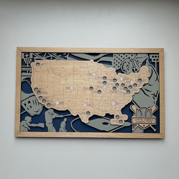 The Stadium Series Baseball Map - Stadium Tracker - SVG File Download ...