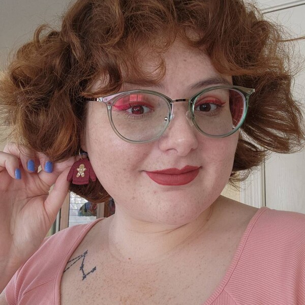 Christmas Tree Knit Christmas Sweater Polymer Clay Earrings - Etsy