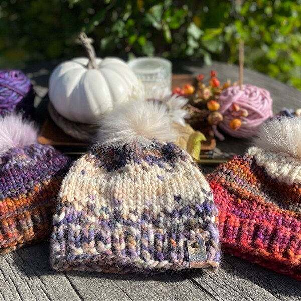 KNITTING PATTERN - Easy Beginner Colorwork Beanie - Super Bulky ...