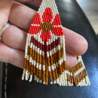 Seed Bead Earrings Pattern Bundle, 5 Patterns Looped Fringe Beaded ...