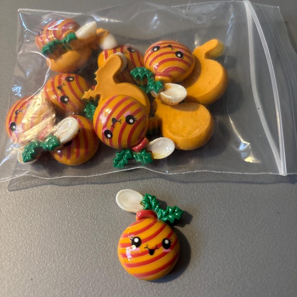 6 Candy Cane Mallows, Fake Marshmallow, Polymer Clay Dessert Cabochons ...