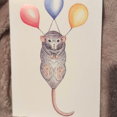 Rudolph the Red Eyed Rat Greetings Card, Rat Christmas Greetings Card ...