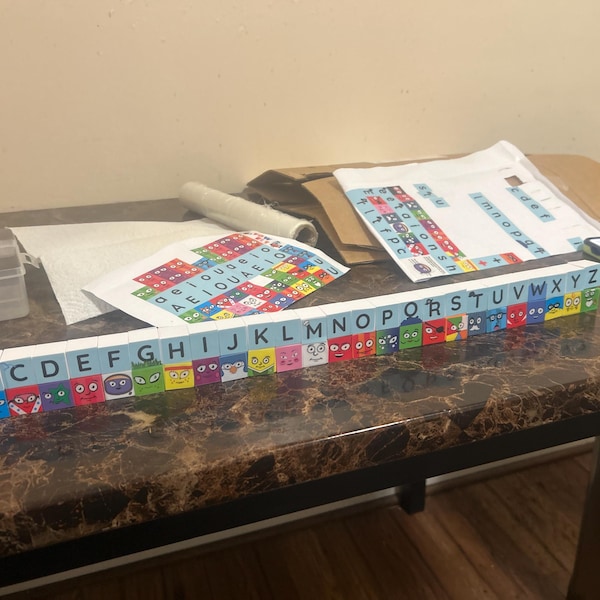 Alphablocks Set, Colored Alphablocks. DYI Kit - Etsy