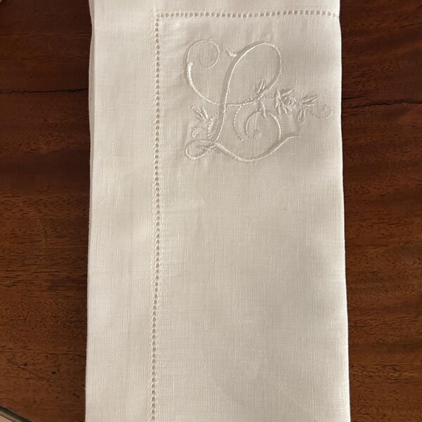 Double Lettered Monogrammed Linen Napkins, Monogrammed Linen Napkins ...
