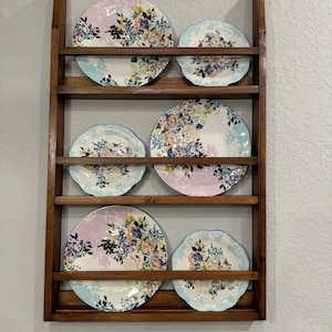 Rustic Plate Rack, Plate Display Rack, Vertical Hanging Plate Holder ...