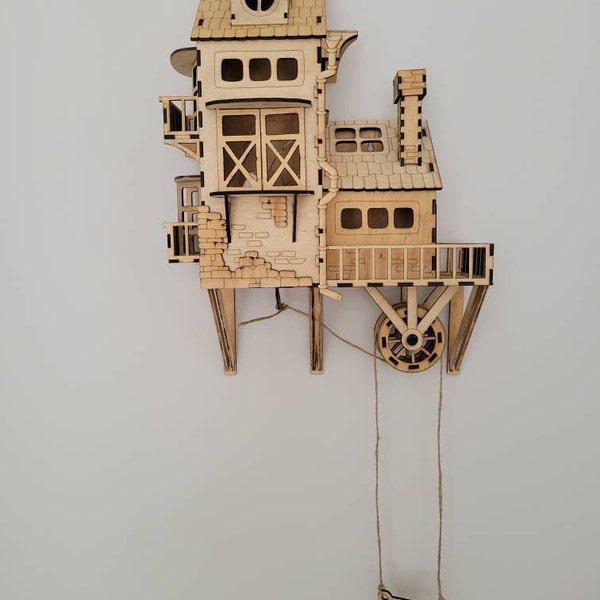 Wall-mounted House With Lighting - Laser Cut File. House Decorations ...