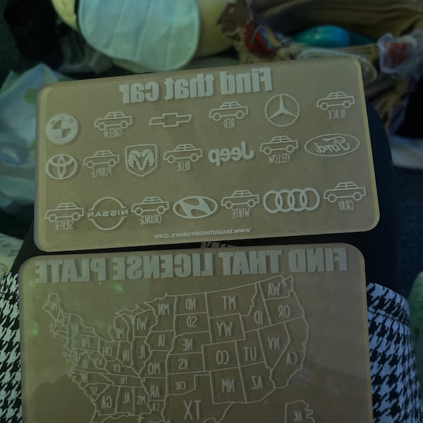 Acrylic Dry Erase Car Game Boards, Engraved Vehicle Travel Games, I Spy ...