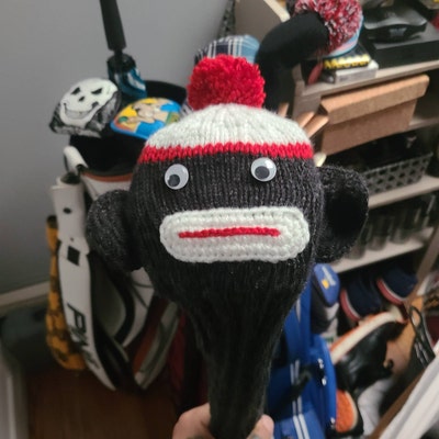 Dark Grey Sock Monkey Golf Club Cover - Etsy