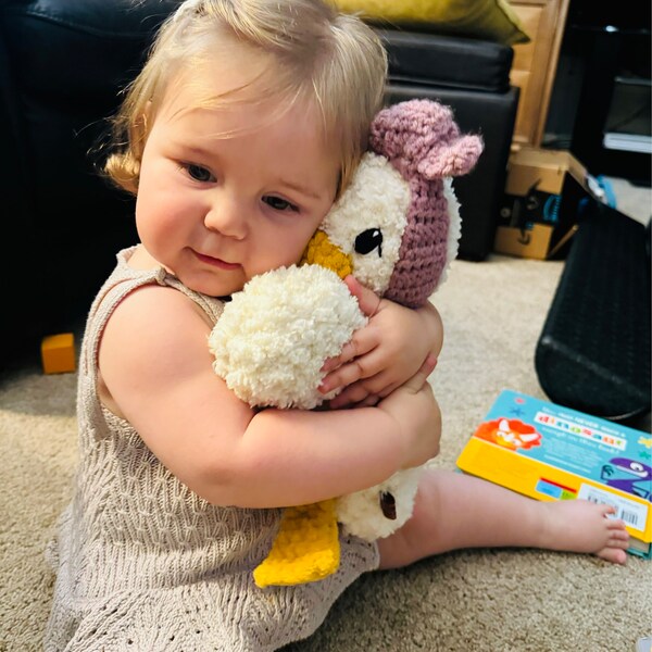 Baby Della Duck | Crochet Duck | Crochet Snuggler | Duck Snuggler ...