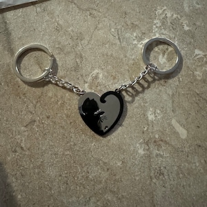 Cute Bestie Friendship Animal Cat Couple Puzzle Connect Keychain Charm ...