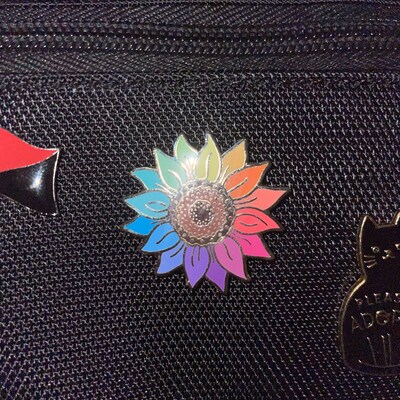 Rainbow Sunflower Pin: Flower Lover Pin Floral Gift Ideas Unity Rainbow ...