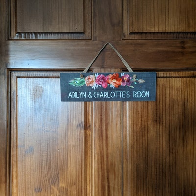 Boho Girls Name Room Door Sign - Etsy